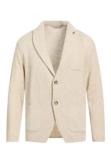 PAOLONI Single-breasted Blazer With Patch Pockets - Beige