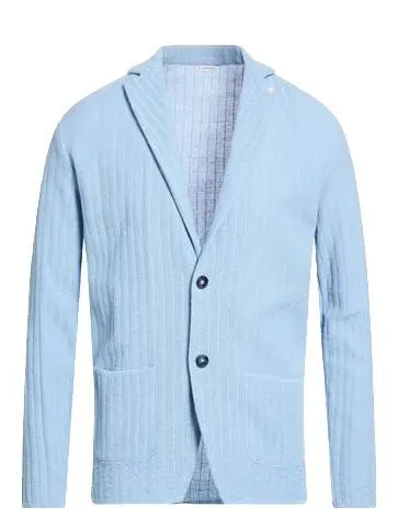 MANUEL RITZ Blazer In Light Cotton And Acrylic - Blue