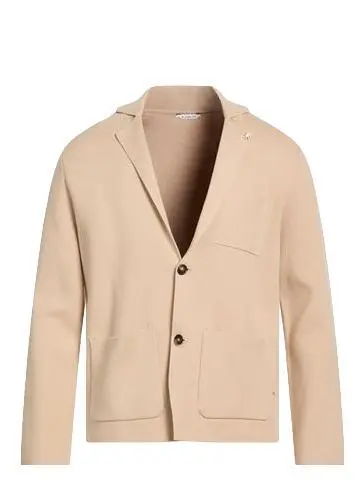 MANUEL RITZ Single-breasted Knitted Blazer - Camel