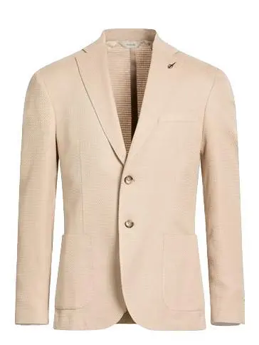 PAOLONI Blazer Size Cotton, Elastane - Beige