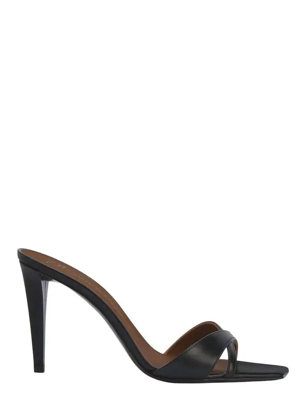 GIUSEPPE ZANOTTI Brivido 90 Leather Mules - Black