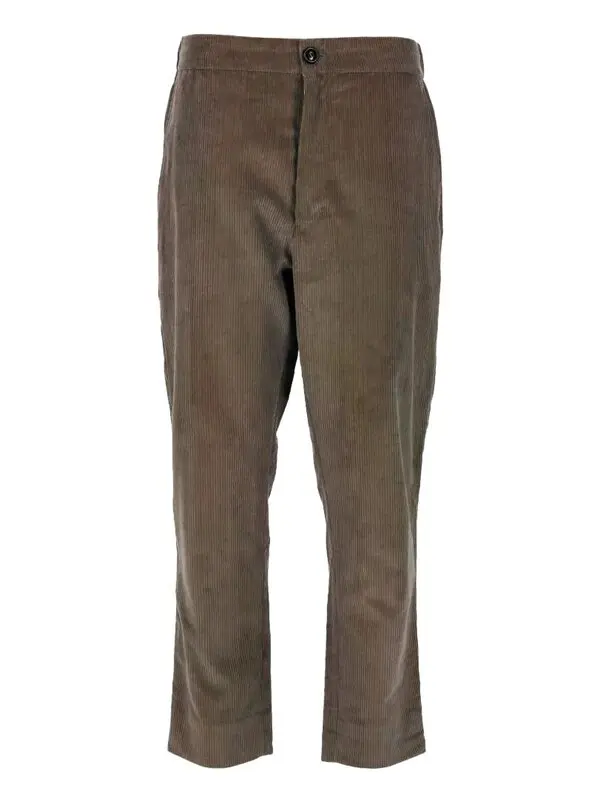AMI Paris Cropped Corduroy Trousers - Brown