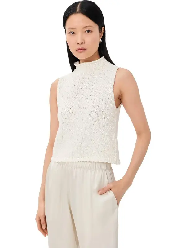 Sablyn Atticus Roll Neck Cropped Tank - Gardenia