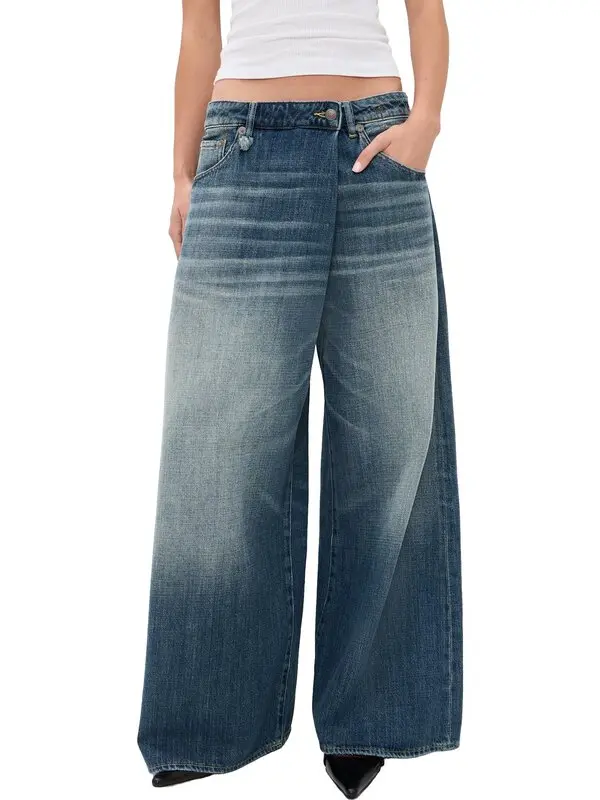 R13 Nico Wrap Jeans - Raine Blue