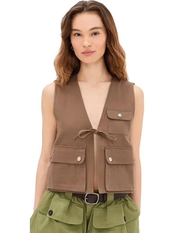 Sea Lois Twill Vest - Taupe