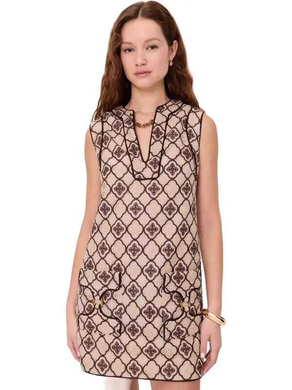 Zimmermann Luna Guipure Shift Dress - Chocolate Cream