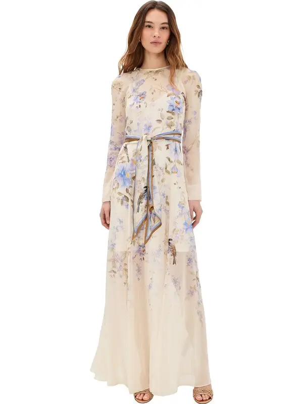 Zimmermann Luna Sheath Dress - Blue Songbird