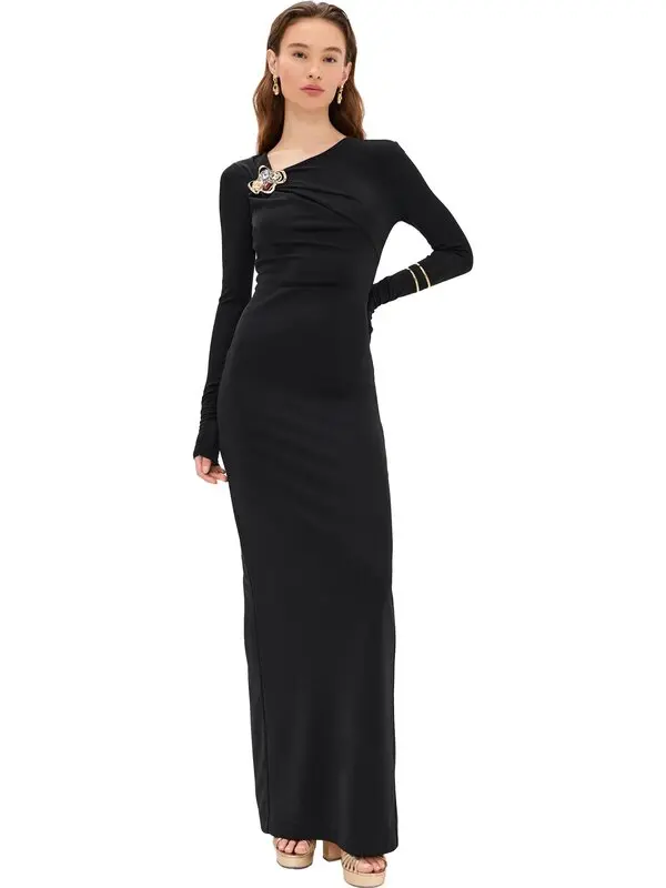 Rebecca Vallance Nala Long Sleeve Maxi Dress - Black