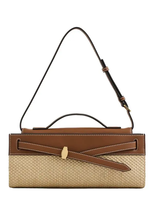 Veronica Beard Raffia Dash Clutch - Hazelwood Natural