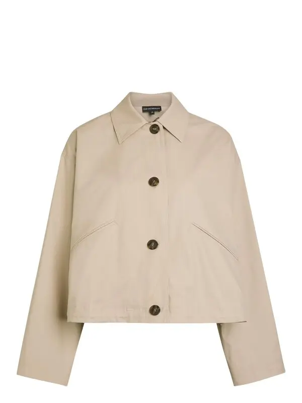 Emporio Armani Cotton-twill Jacket - Light Brown