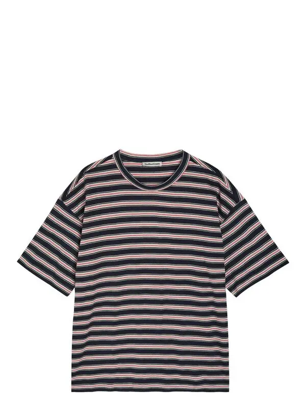 You Must Create Striped Cotton T-shirt - Navy