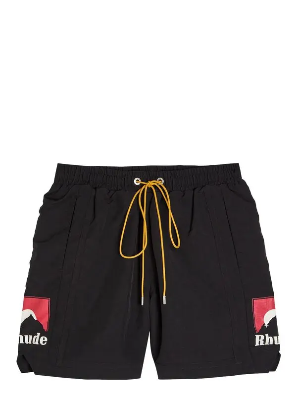 Rhude Moonlight Print Nylon Shorts - Black