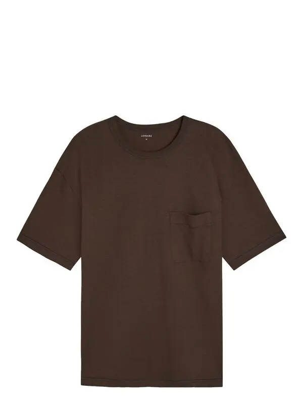 LEMAIRE Boxy Cotton And Linen-blend T-shirt - Brown