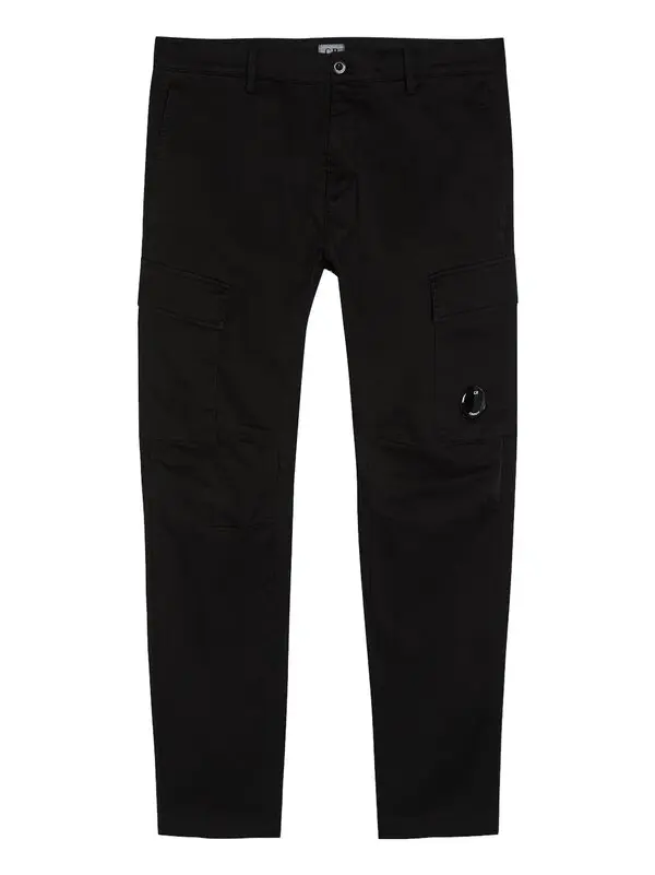 C.P. COMPANY Straight-leg Stretch-cotton Cargo Trousers - Black