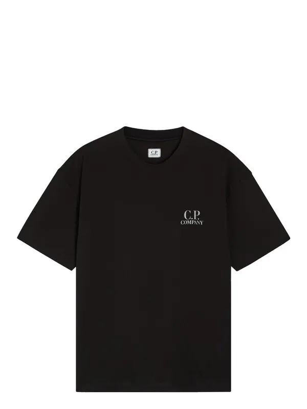 C.P. COMPANY Logo Print Cotton T-shirt - Black
