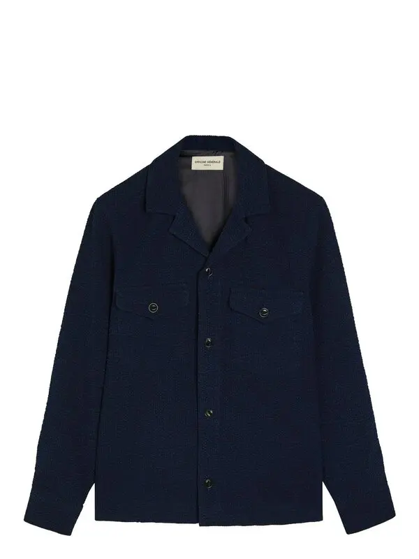 Officine Générale Jean-baptiste Seersucker Jacket - Navy
