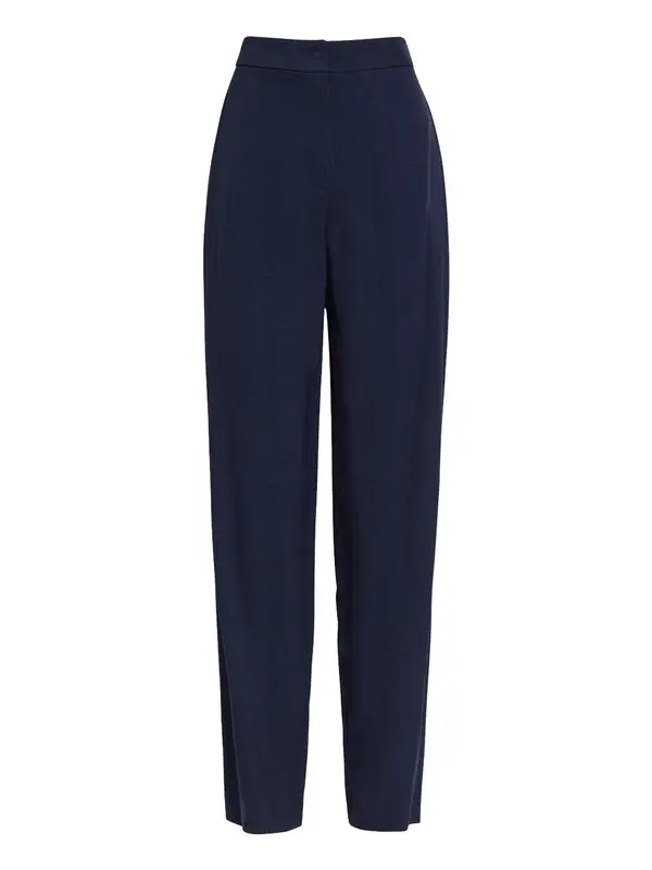 Emporio Armani Tapered-leg Crepe Trousers - Navy
