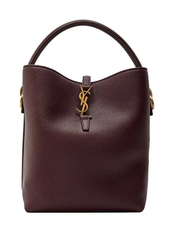 Saint Laurent Le 37 Grained Leather Bucket Bag - Burgundy