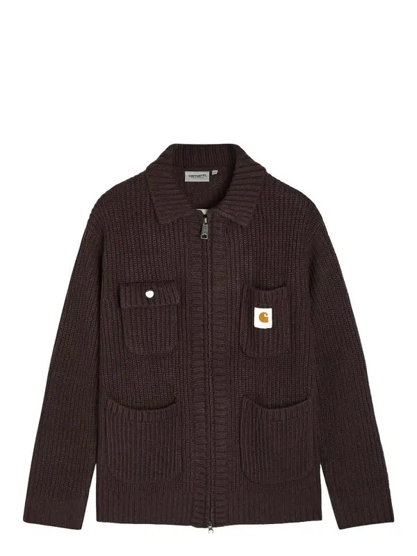 Carhartt Work In Progress Chore Knit Cardigan - Dark Brown