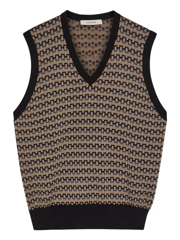 LEMAIRE Patterned Cotton-knit Vest - Multicoloured 1