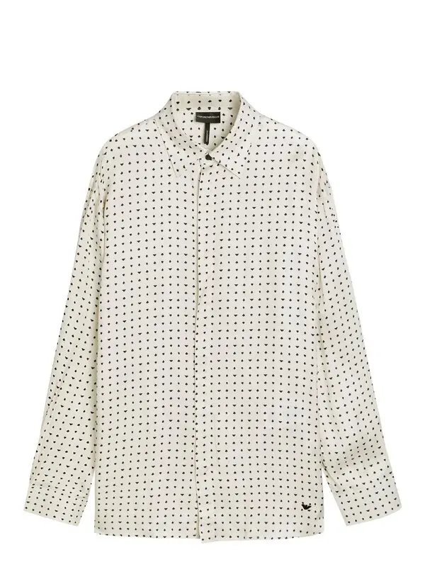 Emporio Armani Patterned Satin Shirt - White