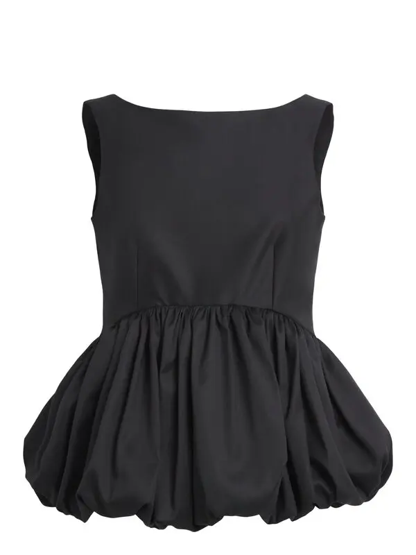 RÓHE Virgin Wool-silk Peplum Top - Black
