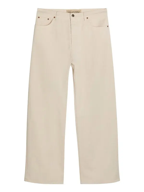 Valentino Garavani Wide-leg Denim Jeans - White