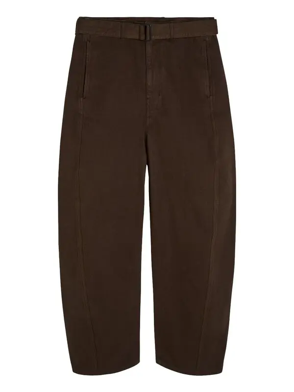 LEMAIRE Belted Denim Trousers - Brown