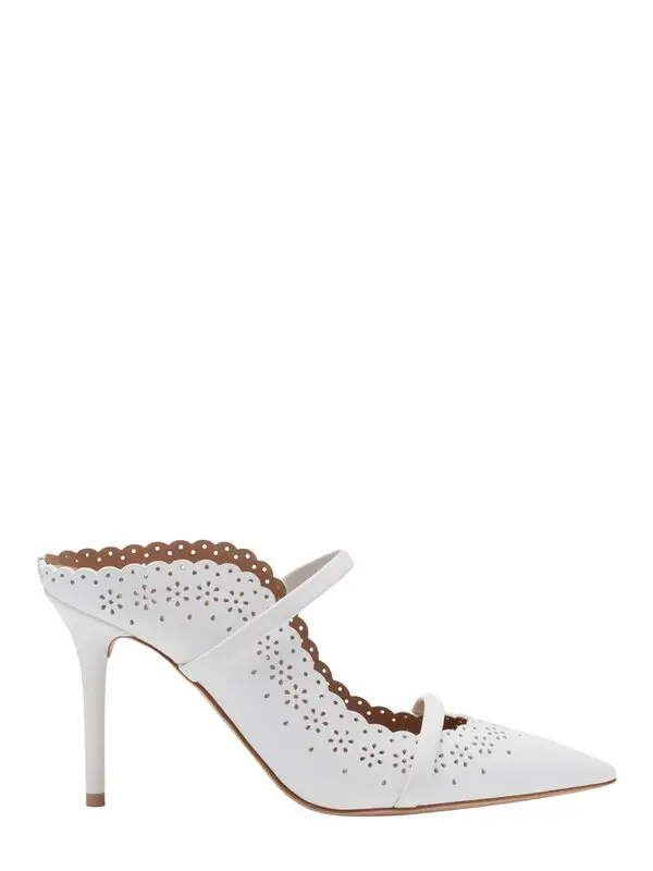 MALONE SOULIERS Maureen 85 Heeled Mules - White