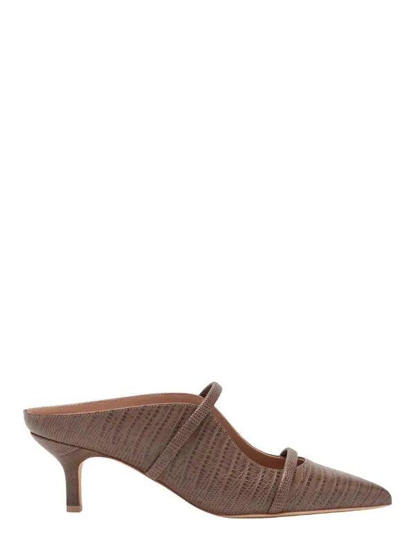 MALONE SOULIERS Croc-embossed Leather Maureen Mules - Nude