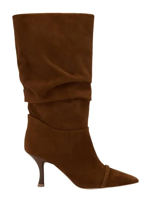 MALONE SOULIERS Isley 70 Suede Heeled Boots - Brown