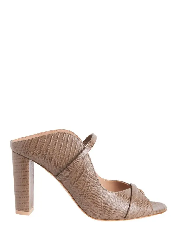 MALONE SOULIERS Croc-embossed Norah Heeled Sandals - Nude