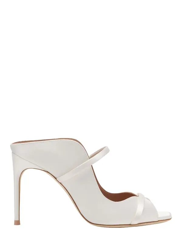 MALONE SOULIERS Satin Noah Heeled Sandals - Ivory