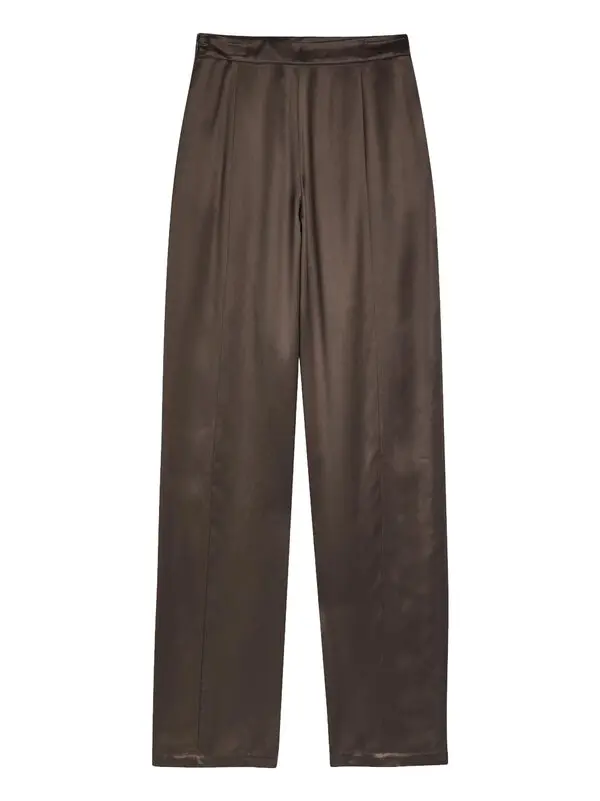 Emporio Armani Straight-leg Satin-twill Trousers - Brown