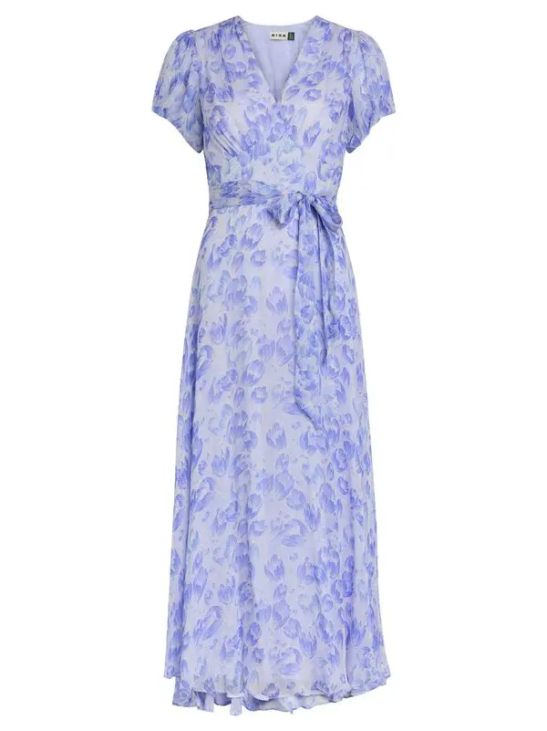 Rixo Floral-print Chiffon Maxi Dress - Light Blue