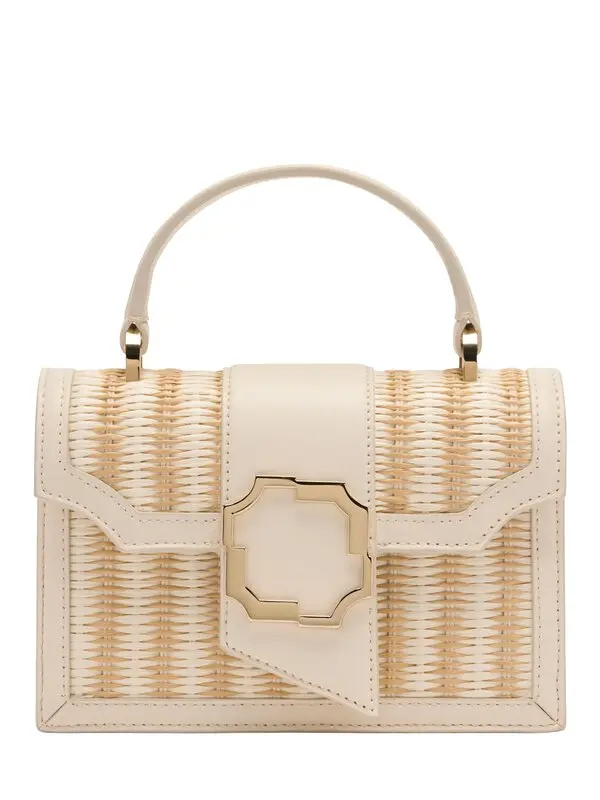 MALONE SOULIERS Mini Raffia Audrey Top-handle Bag - Beige