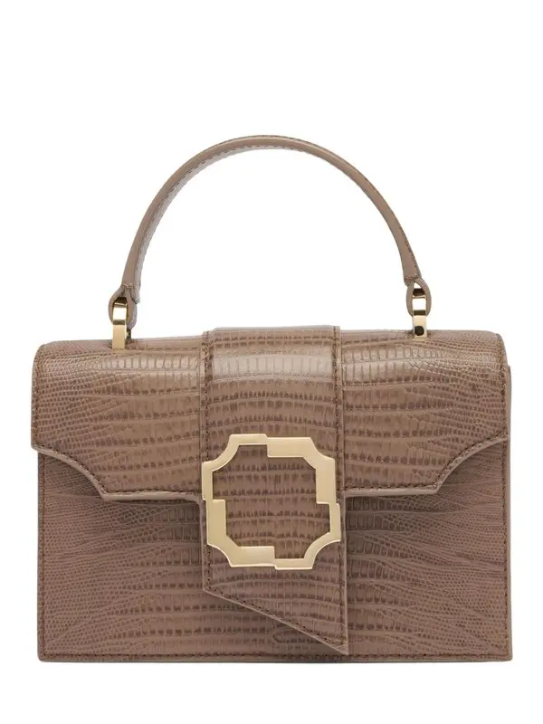 MALONE SOULIERS Mini Croc-embossed Aubrey Top-handle Bag - Nude