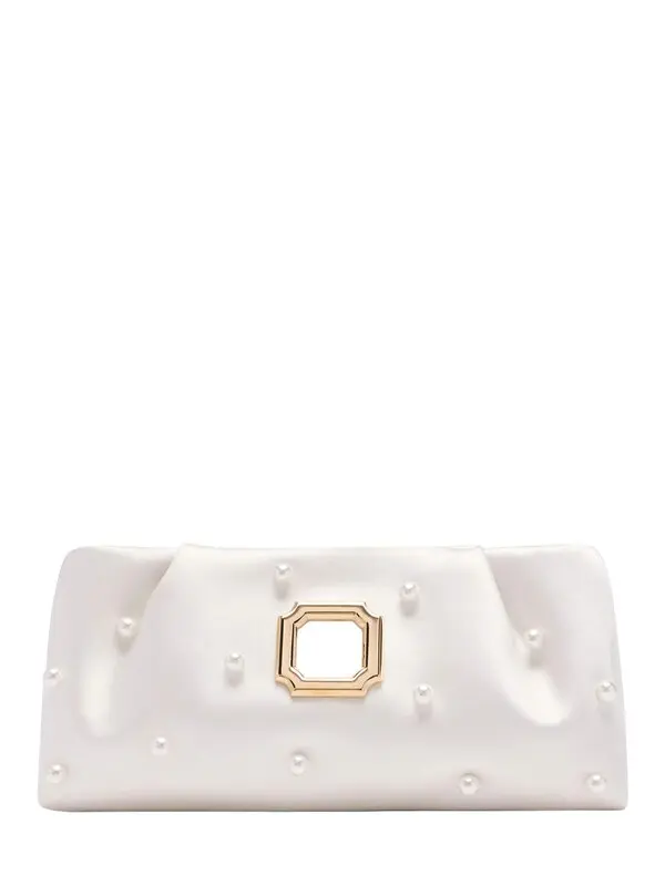 MALONE SOULIERS Vittoria Embellished Clutch - White