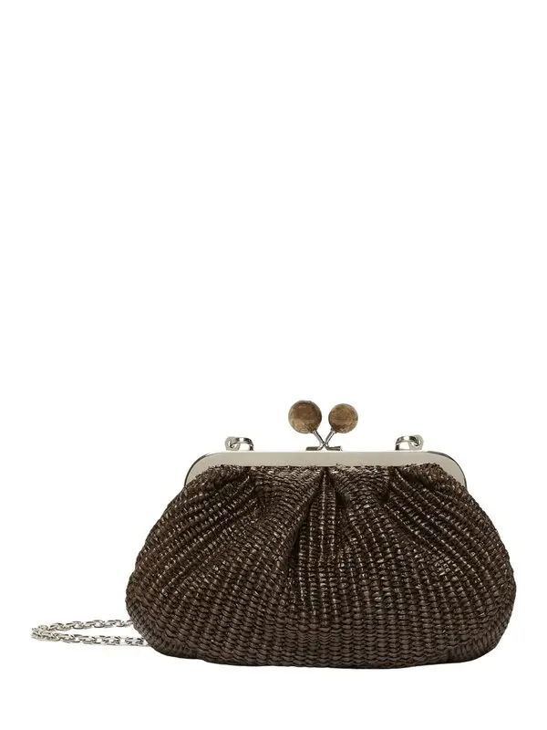 Max Mara Small Woven Pasticcino Clutch Bag - Brown