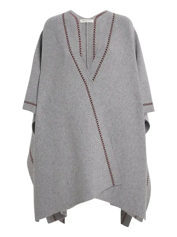 Johnstons Of Elgin Cashmere Hawk Poncho - Grey