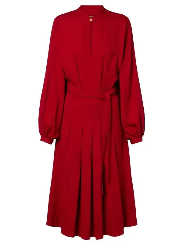 Loro Piana Haileen Silk And Wool Crêpe Cady Midi Dress - Red