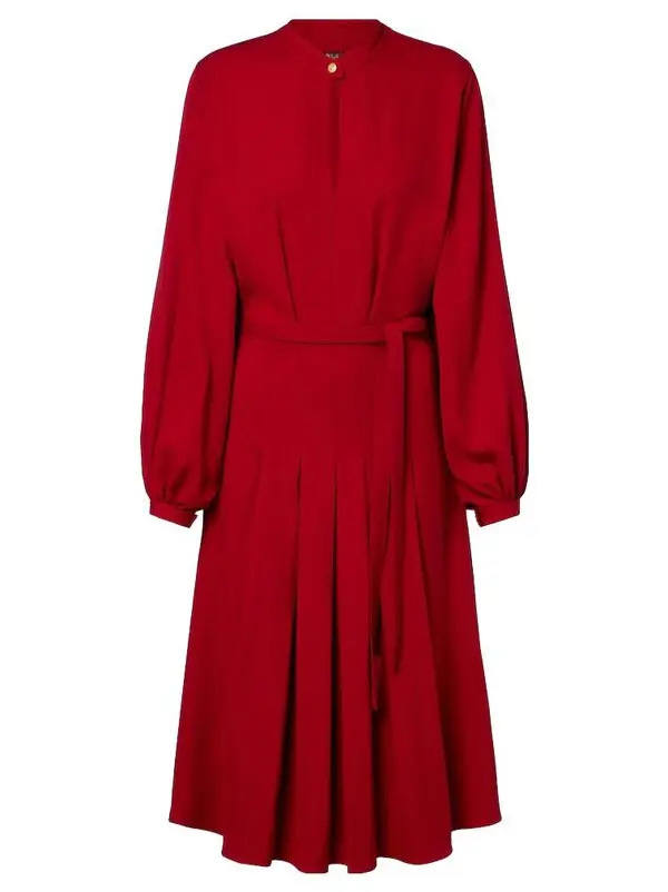 Loro Piana Haileen Silk And Wool Crêpe Cady Midi Dress - Red