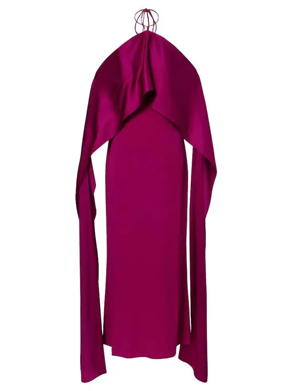 TALLER MARMO Nan Draped Satin Gown - Purple