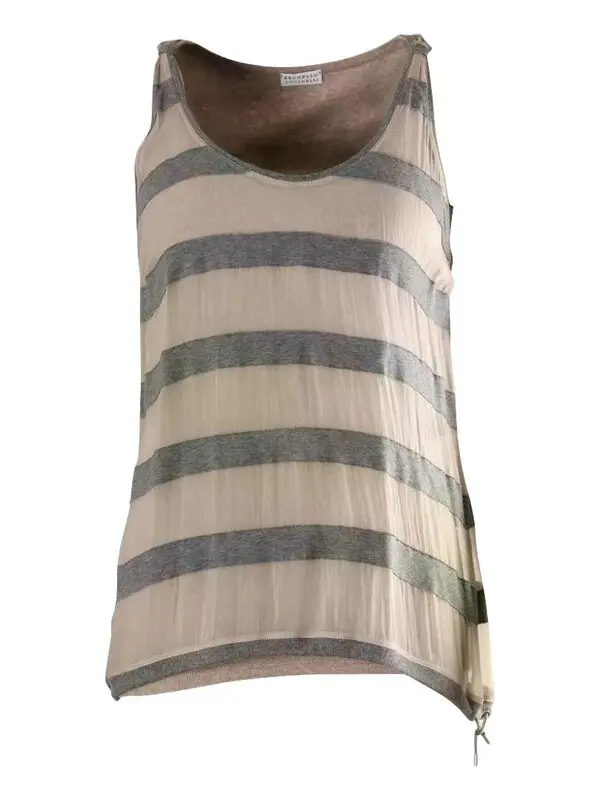 Brunello Cucinelli Stripe Sleeveless Top - Neutrals