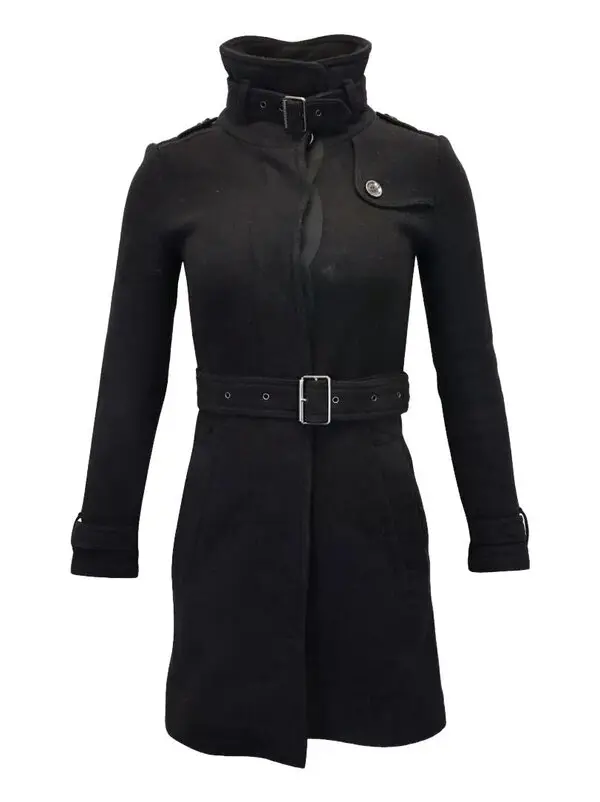 Burberry Belted Wool Coat - Black