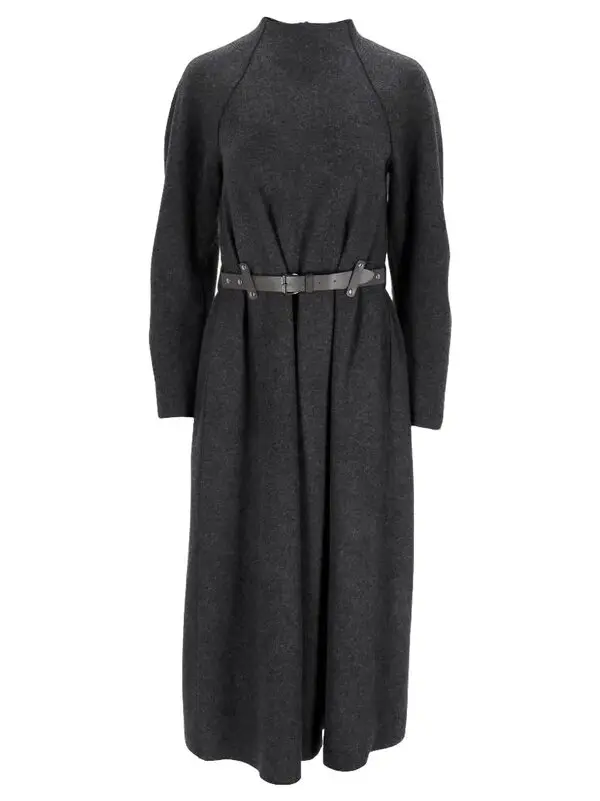 Emporio Armani Belted Midi Dress - Grey