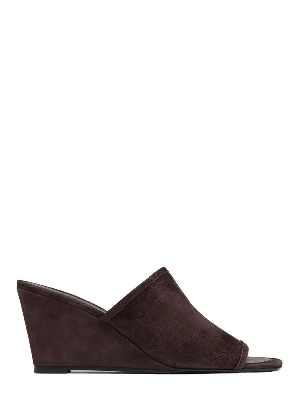 ST AGNI Suede Bandeau Wedge - Coffee