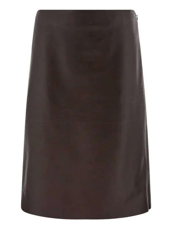 FERRAGAMO Nappa Pencil Skirt - Brown