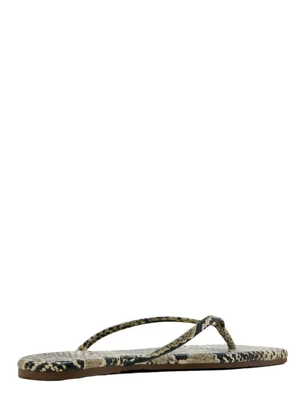 Tkees Lily Snakeskin Square-toe Sandals - Neutrals