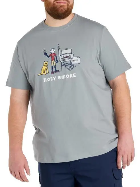 LIFE IS GOOD Big & Tall Holy Smoke Graphic Tee - Grey